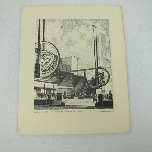 Other | Leon Rene Pescheret Etching Vintage 1933 Chicago Worlds Fair ...